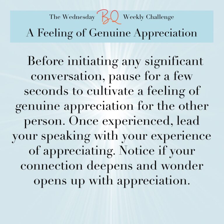 Bq Challenge : A Feeling of Genuine Appreciation - Foundation for ...